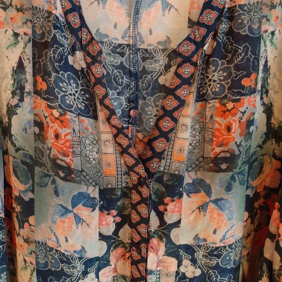Tolani | Tops | Bluecoral Multi Print Hi Lo Blouse Tolani Medium | Poshmark